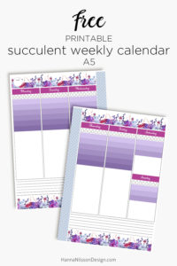 Succulent weekly planner calendar | Free printable planner calendar ...