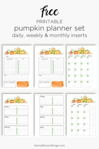 Free printable fall planner inserts with pretty pumpkins – Hanna ...