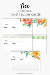 Floral recipe cards | get your recipes organized – Hanna Nilsson Design