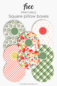 Patterned square pillow boxes | Printable gift boxes – Hanna Nilsson Design